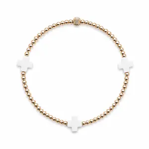 BOWOOD LANE 14k Gold Filled Halo Cross Bracelet