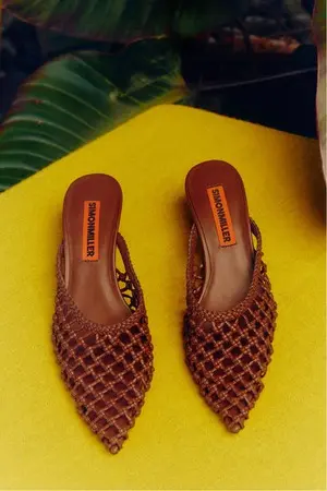 SIMONMILLER Knotted Mule Kitten Heel