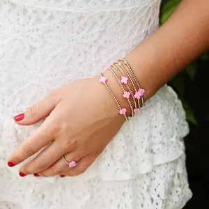 BOWOOD LANE Halo Cross Bracelet With 14k Gold-filled Beads