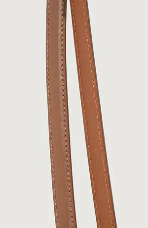 MODENAIRE Minimalist Oval Buckle Leather Belt - Bronze