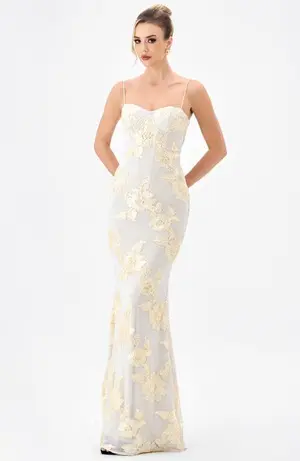 BARIANO Cindy Lace-up Maxi Dress