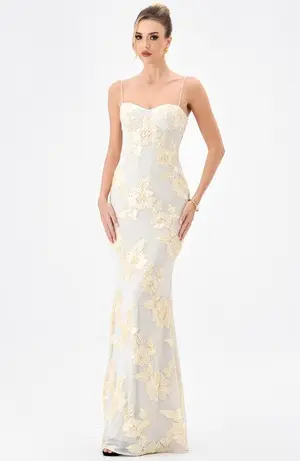 BARIANO Cindy Lace-up Maxi Dress