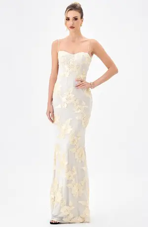 BARIANO Cindy Lace-up Maxi Dress