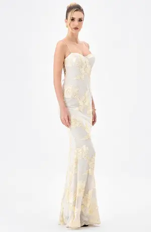 BARIANO Cindy Lace-up Maxi Dress