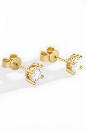 MINT & LILY Classic Cubic Zirconia Stud Earrings - Gold