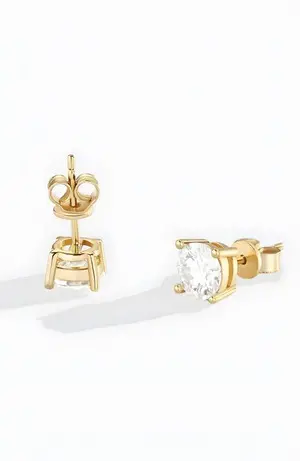 MINT & LILY Classic Moissanite Stud Earrings - Gold