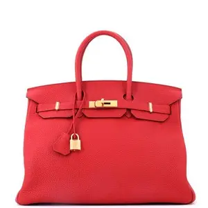 Hermès Birkin Handbag Togo With Gold Hardware 35 - Red