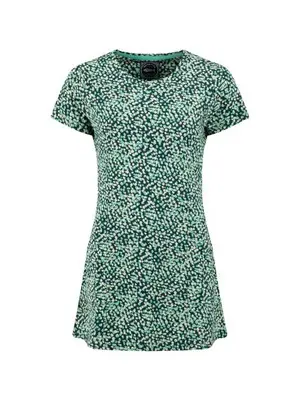WEIRD FISH Printed Jersey Slub Tunic Top - Deep Teal