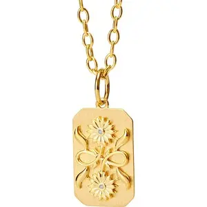 SYNA JEWELS Cerez Sunflower Emblem Pendant - Gold