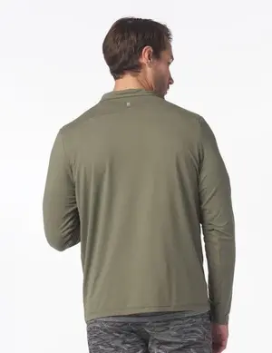 GLYDER Tahoe Quarter Zip Long Sleeve Top - Moss