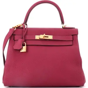 Hermès Kelly Handbag Togo With Gold Hardware 28 - Red