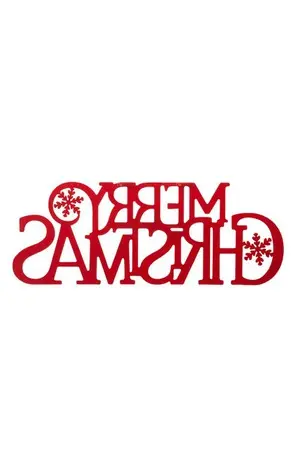 GLITZHOME Metal Merry Christmas Or Happy Holidays Wall Decor - Red