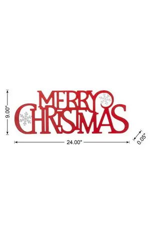 GLITZHOME Metal Merry Christmas Or Happy Holidays Wall Decor - Red
