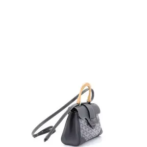 Goyard Saigon Top Handle Bag Coated Canvas With Leather Mini