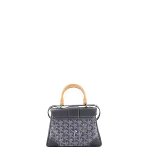 Goyard Saigon Top Handle Bag Coated Canvas With Leather Mini
