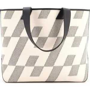 Hermès Cabas H En Biais Tote Canvas With Leather 40 - Black