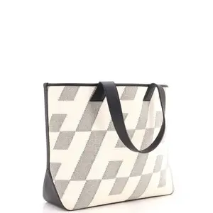 Hermès Cabas H En Biais Tote Canvas With Leather 40
