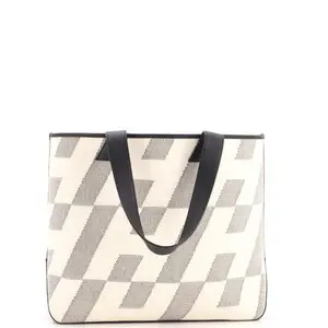 Hermès Cabas H En Biais Tote Canvas With Leather 40