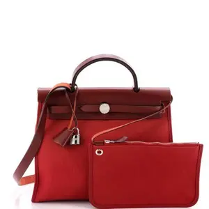 Hermès Herbag Zip Leather And Toile 31