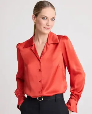REALLY WILD CLOTHING Beatrice Silk Satin Shirt