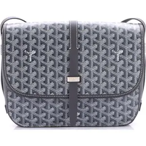 Goyard Belvedere Ii Messenger Bag Coated Canvas Mm - Grey