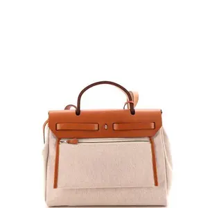 Hermès Herbag Zip Pegase Pop Toile And Leather 31 - White