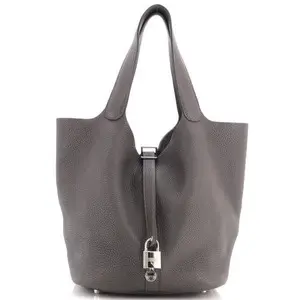 Hermès Picotin Lock Bag Clemence Gm - Grey