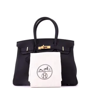 Hermès Birkin Handbag Togo With Rose Gold Hardware 30 - Black