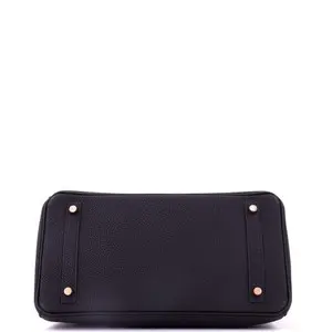 Hermès Birkin Handbag Togo With Rose Gold Hardware 30 - Black