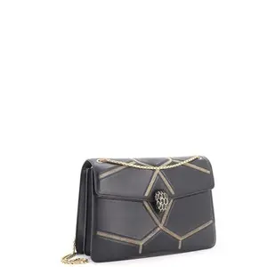 BVLGARI Glam Rebel Serpenti Forever Shoulder Bag Chain Embellished Quilted Leather Medium