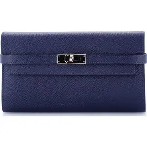 Hermès Kelly Wallet Epsom Long - Blue