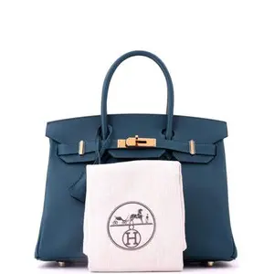 Hermès Birkin Handbag Epsom With Gold Hardware 30 - Blue