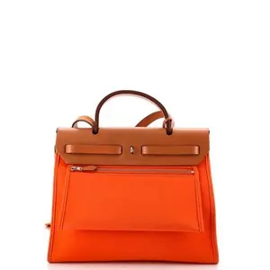 Hermès Herbag Zip Leather And Toile 31