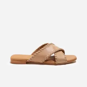 Nisolo Catalina Whipstitch Slide Sandals - Almond