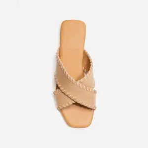 Nisolo Catalina Whipstitch Slide Sandals - Almond