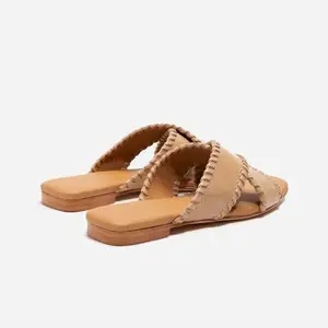 Nisolo Catalina Whipstitch Slide Sandals - Almond