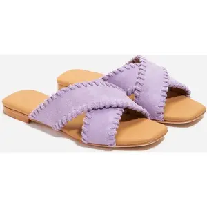 Nisolo Catalina Whipstitch Slide Sandals - Lilac