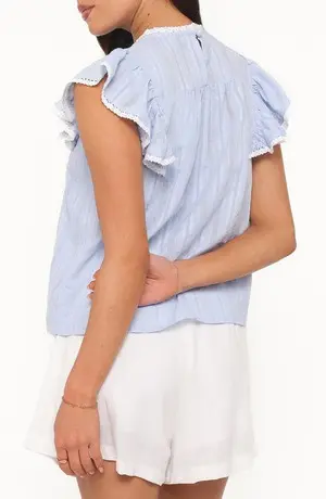 PETAL & PUP Laoise Lace Inset Ruffle Top