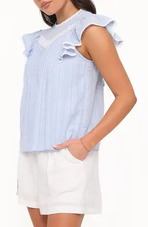 PETAL & PUP Laoise Lace Inset Ruffle Top