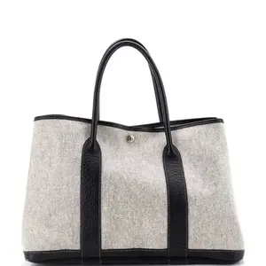 Hermès Garden Party Tote Toile And Leather 36 - Black