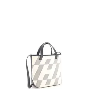 Hermès Cabas H En Biais Tote Canvas With Leather 27