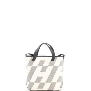 Hermès Cabas H En Biais Tote Canvas With Leather 27