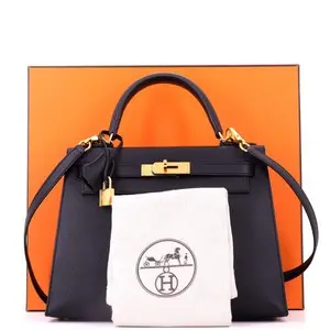 Hermès Kelly Handbag Epsom With Gold Hardware 28 - Black