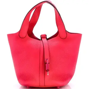 Hermès Monochrome Picotin Lock Bag Clemence Pm - Pink