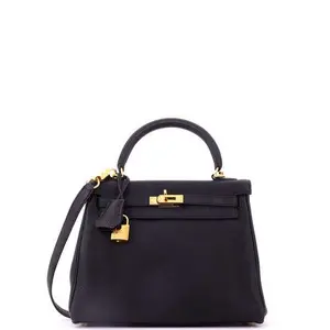 Hermès Kelly Handbag Togo With Gold Hardware 25 - Black