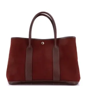 Hermès Garden Party Tote Toile And Leather 36 - Red