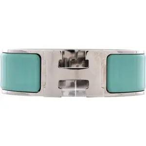 Hermès Clic H Bracelet Enamel Wide - Blue