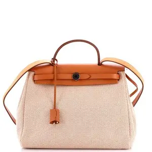 Hermès Herbag Zip Criss Viking Toile And Leather 31 - White