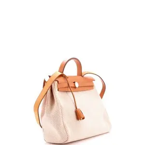 Hermès Herbag Zip Criss Viking Toile And Leather 31 - White