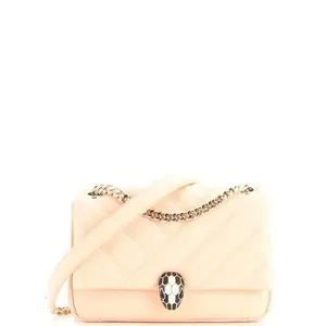 BVLGARI Serpenti Cabochon Shoulder Bag Diagonal Quilted Leather Small